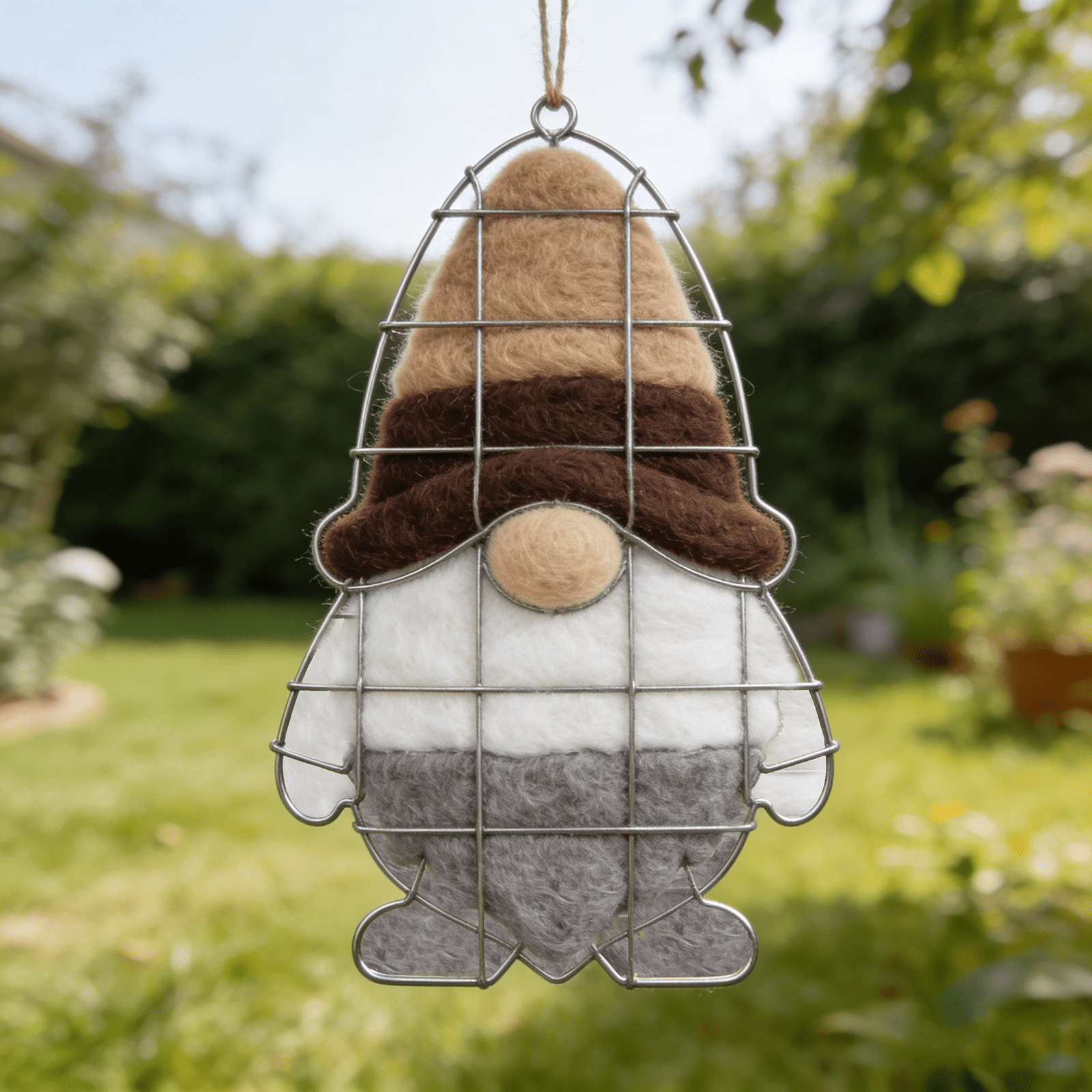 Handmade Fiber Bird Nesting Gnome,Refillable Nature Wool Material House ...