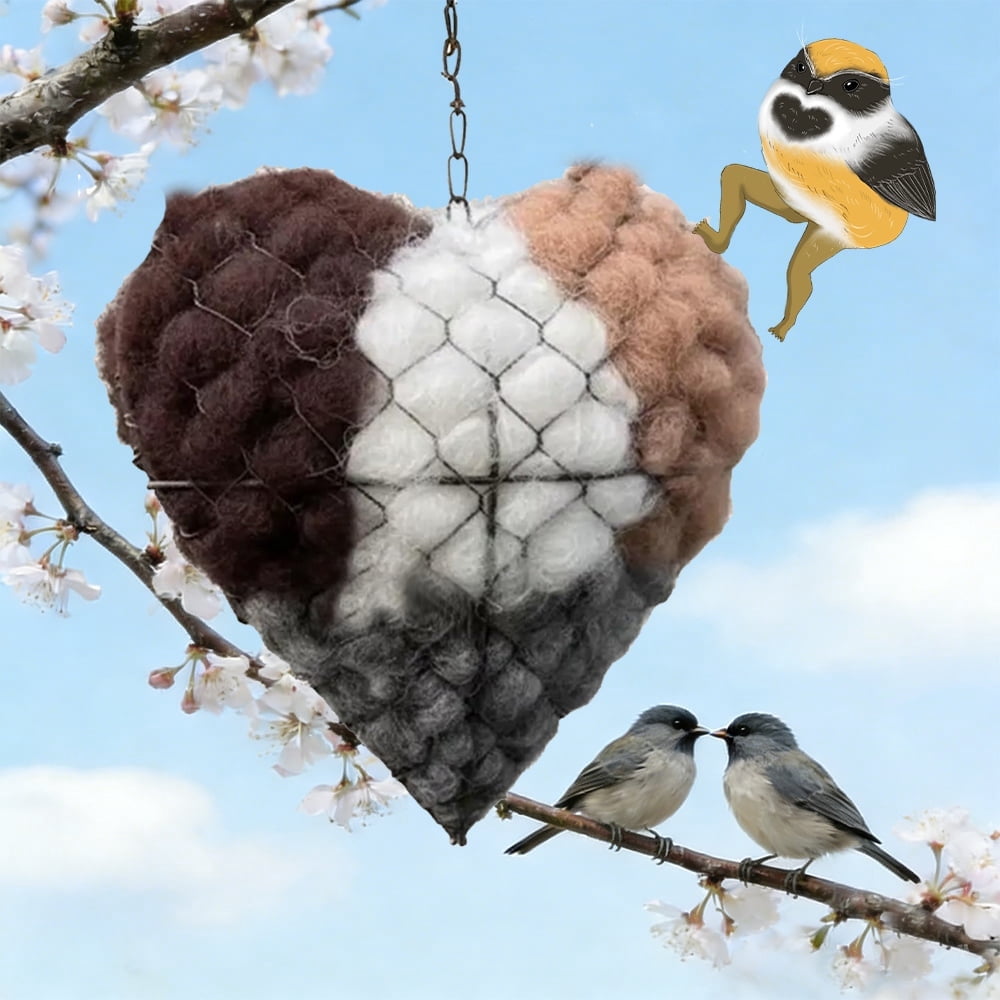 Handmade Fiber Bird Nesting Heart, Birds Nests Material Holder ...