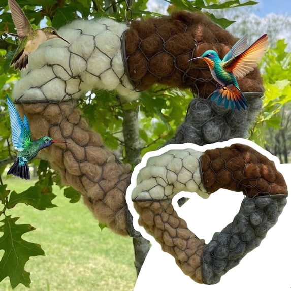 Handmade Fiber Bird Nesting Heart Birds Nests Material Holder Winter ...