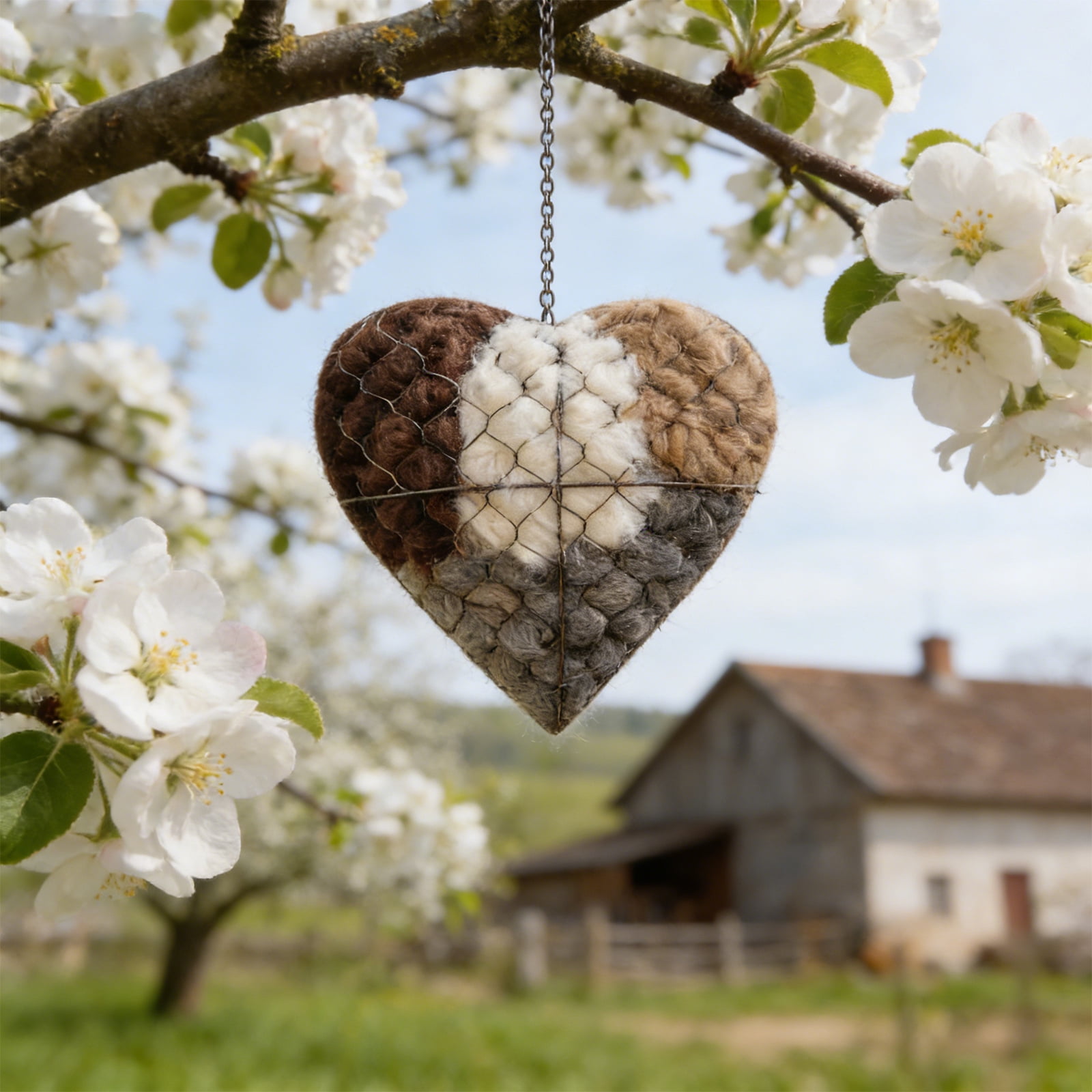 Handmade Fiber Bird Nesting Heart, Birds Nests Material Holder, Winter ...