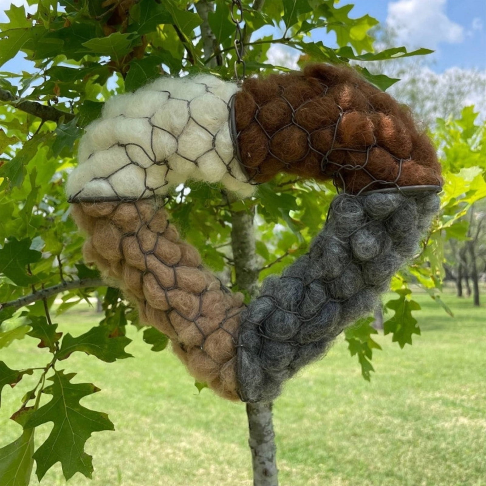 Handmade Fiber Bird Nesting Heart for Birds Haven, Refillable DIY Heart ...