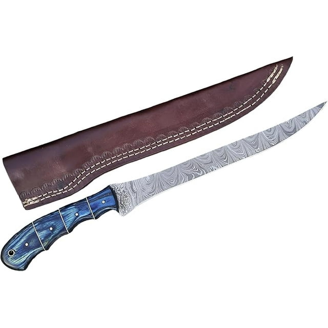 Handmade Fillet Knife 13” - Boning Knife flexible Curved Blade ...