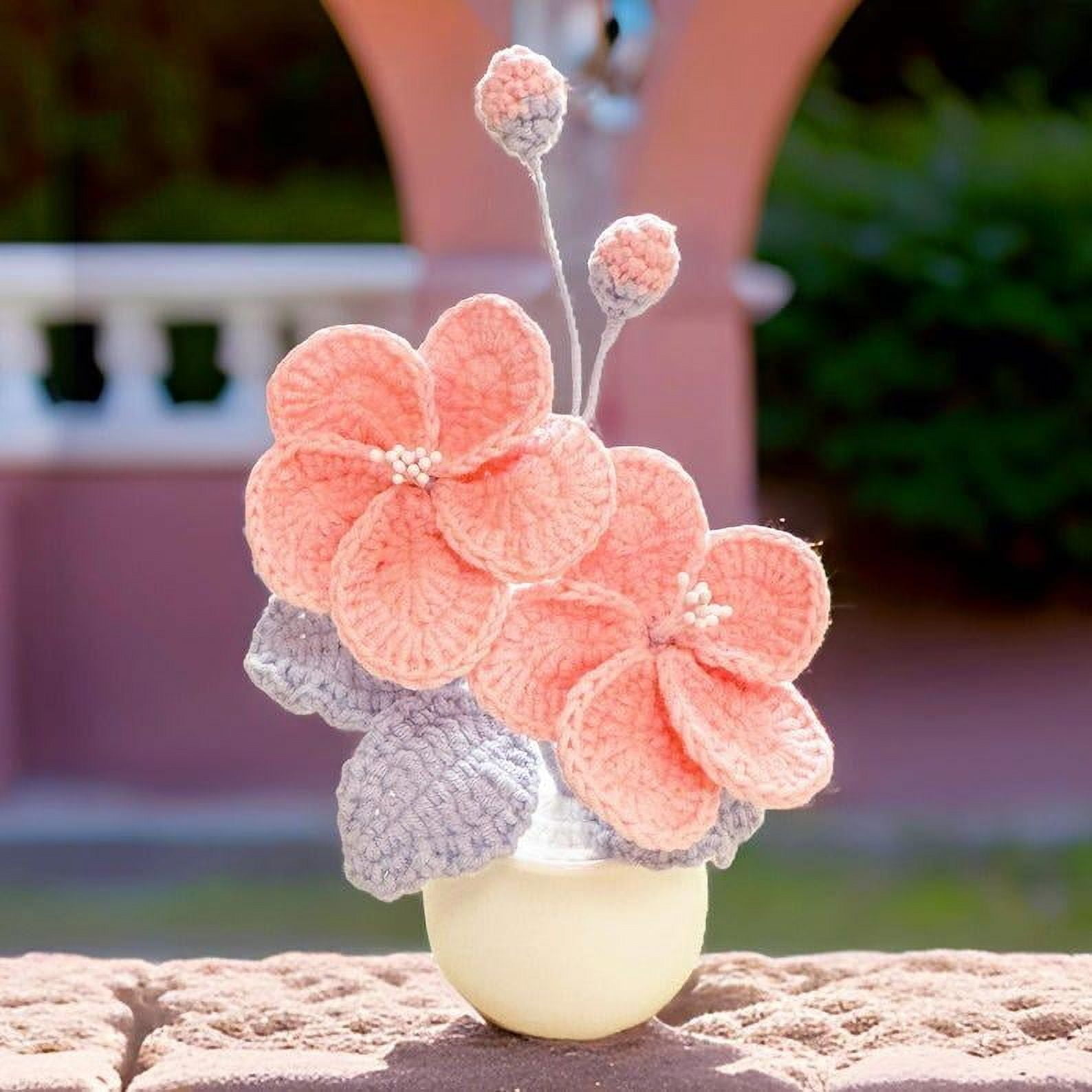 Handmade Finished Crochet Sakura Flower Pot - Home Summer Decor ...