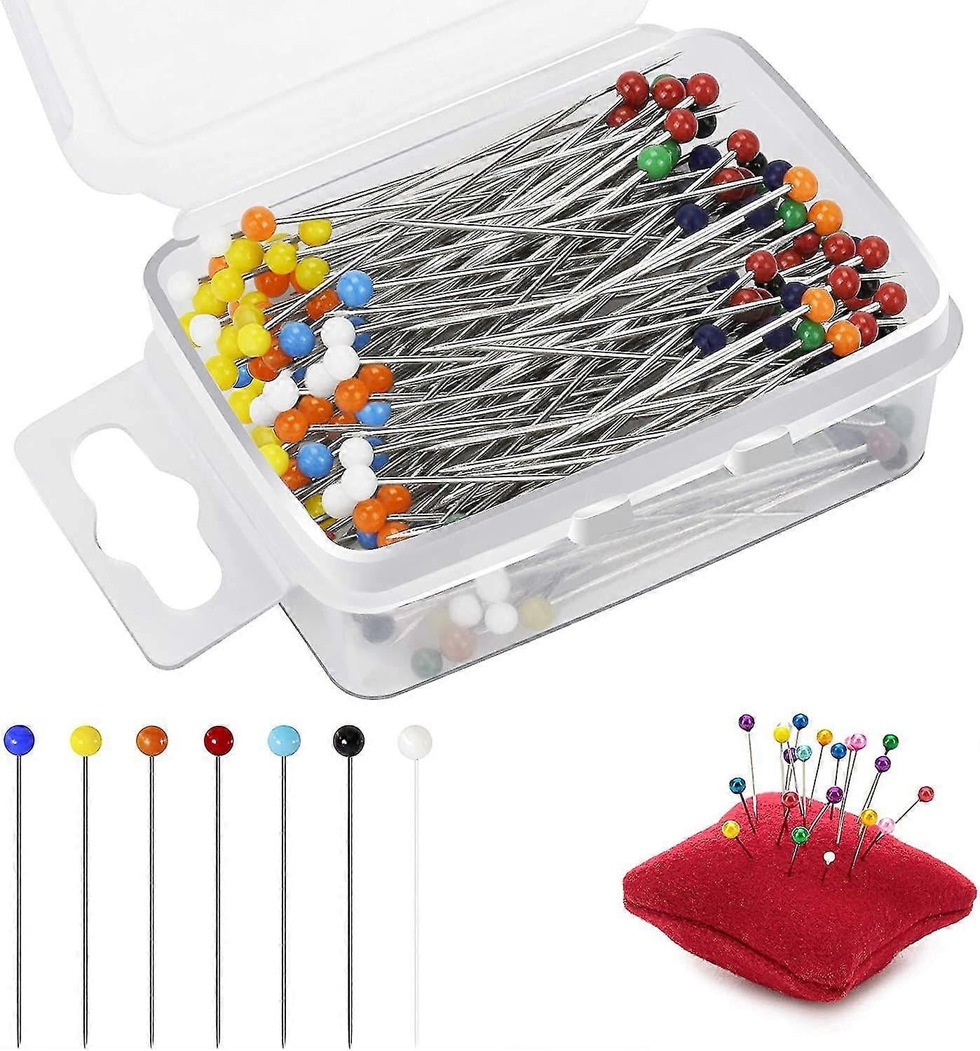 Handmade Fixed Needle Glass Head Needles Colored Beading Needles ...