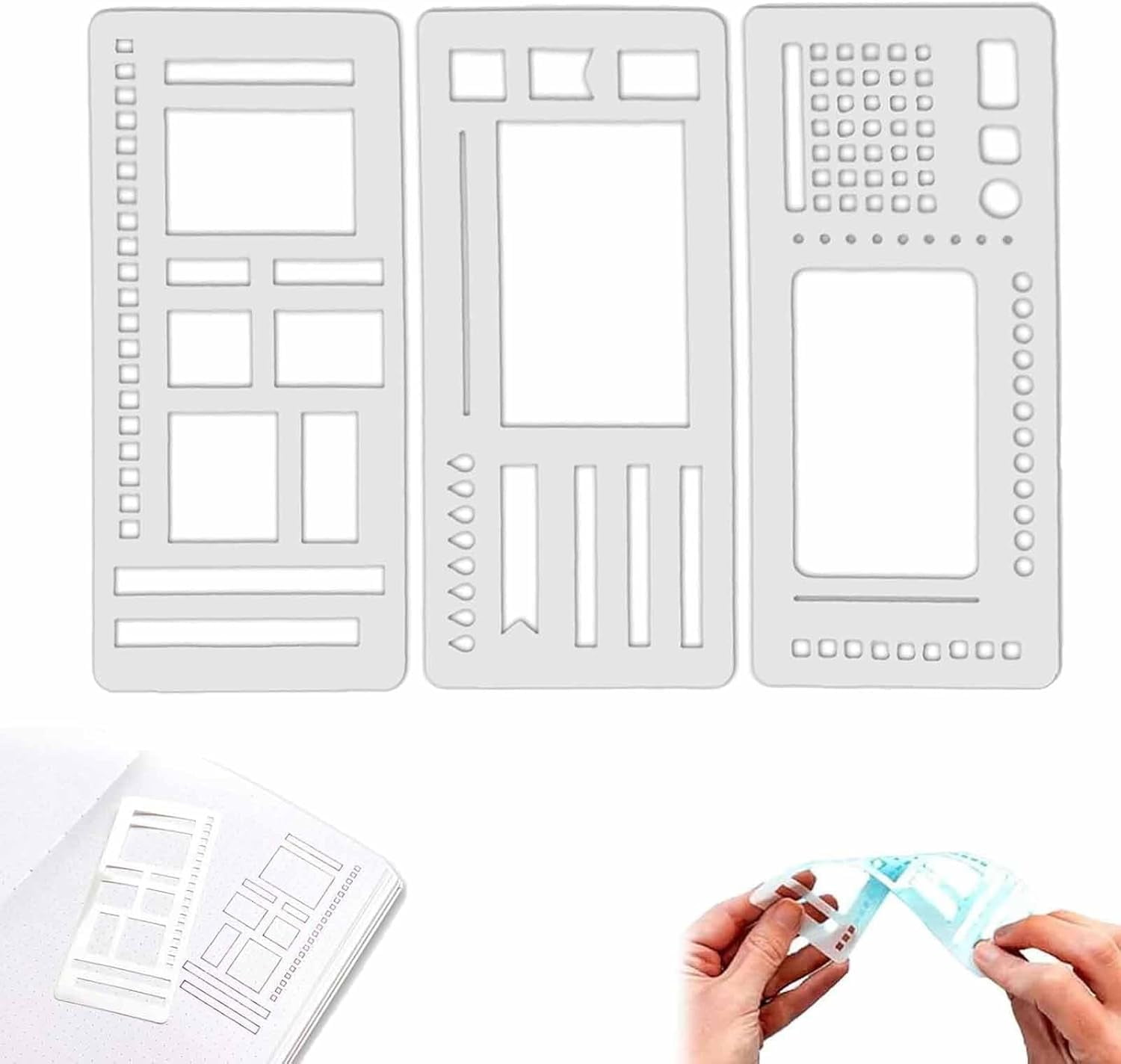Handmade Flexible Record Template, 3-Pack Reusable Templates Planner ...