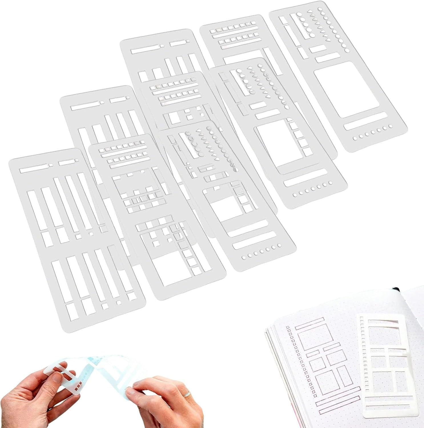 Handmade Flexible Record Template, 3-Pack Reusable Templates Planner ...