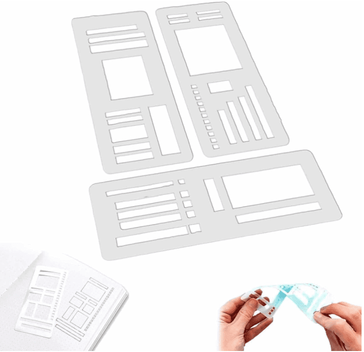 Handmade Flexible Record Template, 3-Pack Stencils Drafting Tools ...