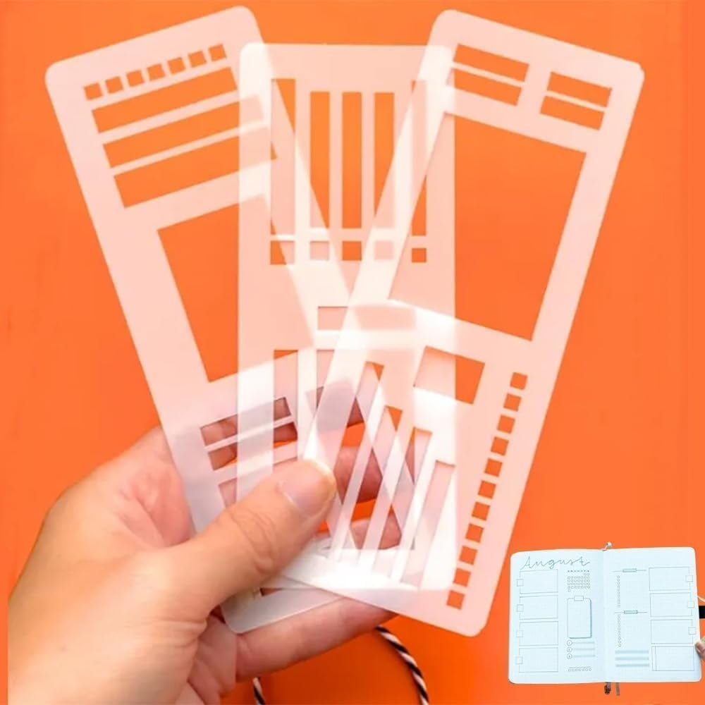 Handmade Flexible Record Template, 3-Pack Stencils Drafting Tools ...