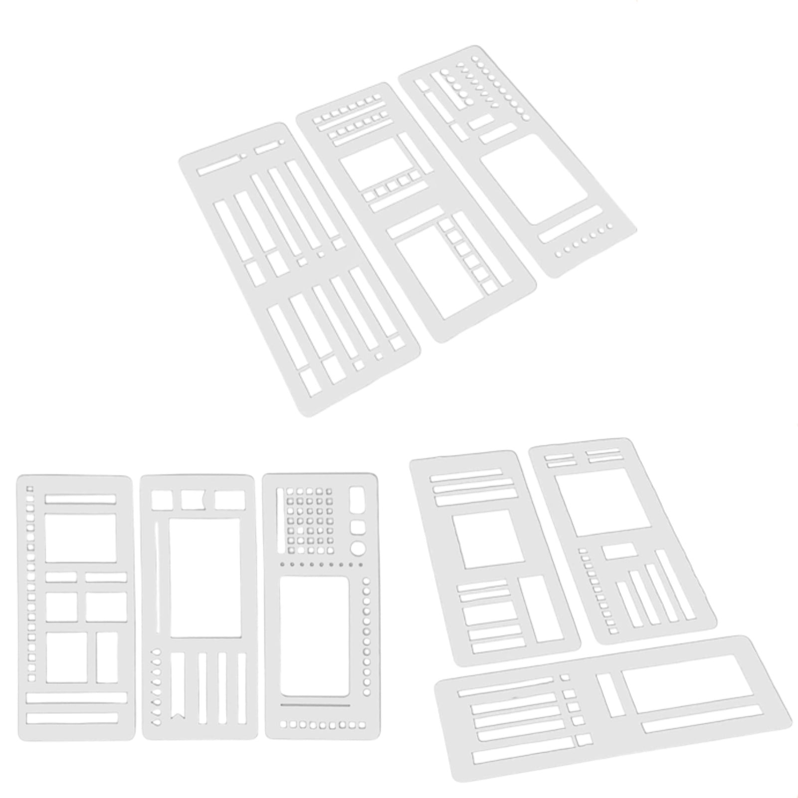 Handmade Flexible Record Template, 9-Pack Stencils Drafting Tools ...