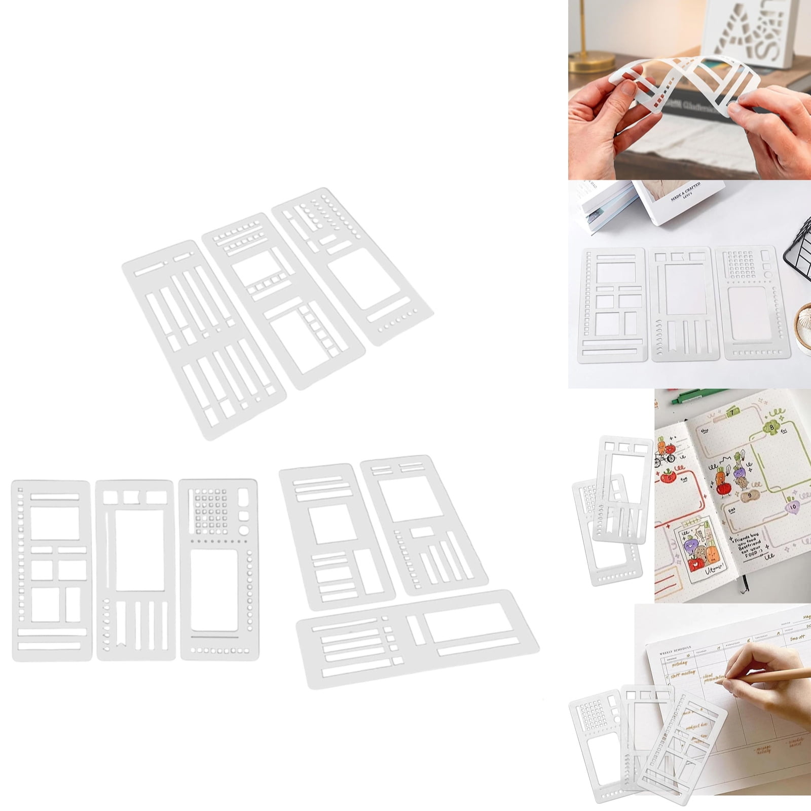 Handmade Flexible Record Template, 9-Pack Stencils Drafting Tools ...