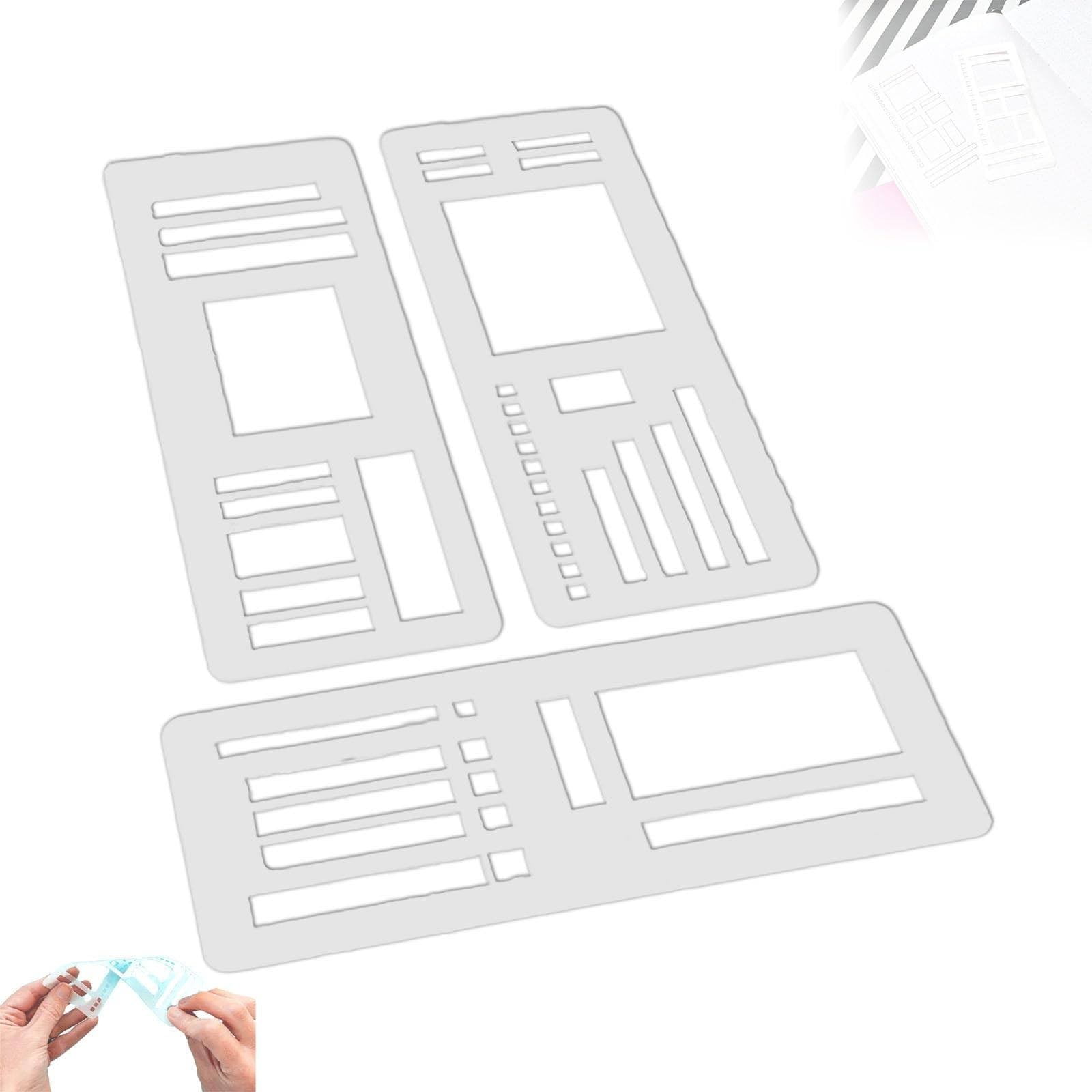 Handmade Flexible Record Template, Planner Stencil Set For Dot Grid ...