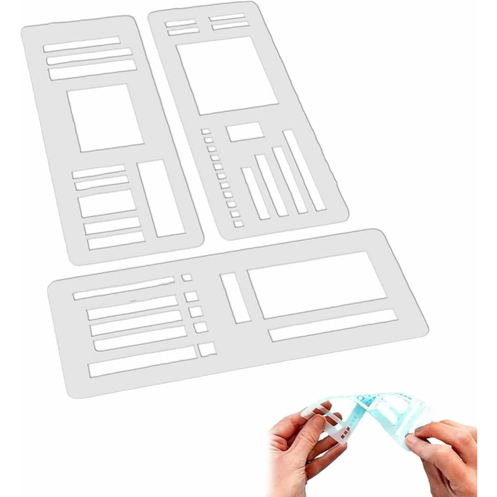 Handmade Flexible Record Template, Stencils Drafting Tools 3-Pack ...