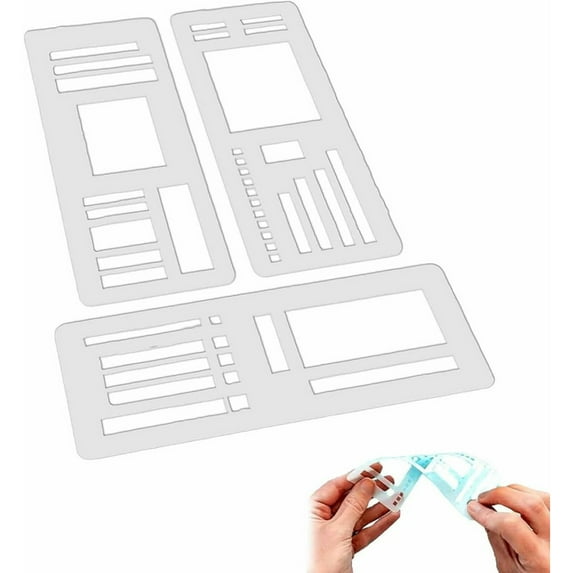Handmade Flexible Record Template, Stencils Drafting Tools 3-Pack ...