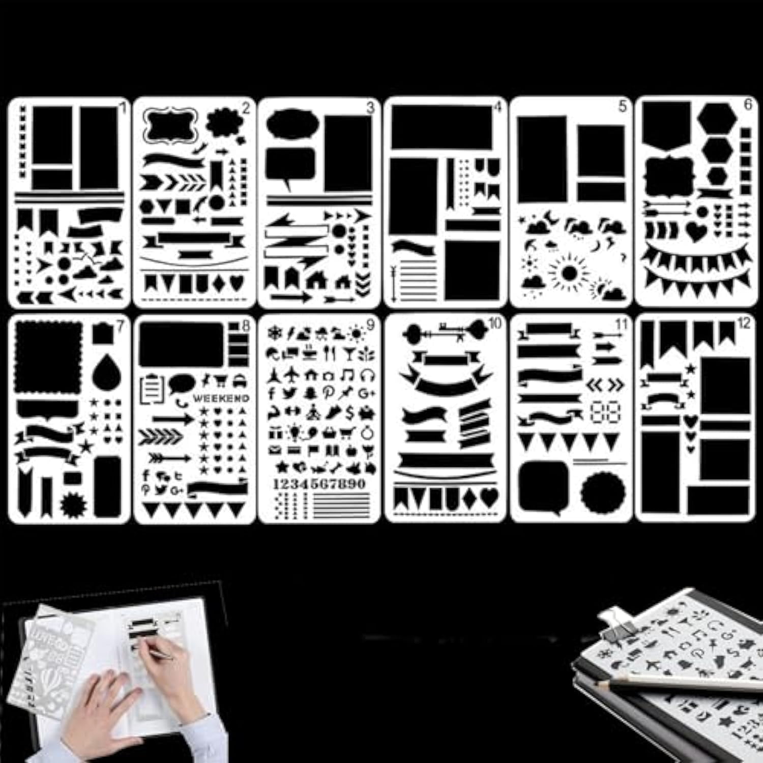 Handmade Flexible Record Template, Transparent Planner Stencil, Planner ...