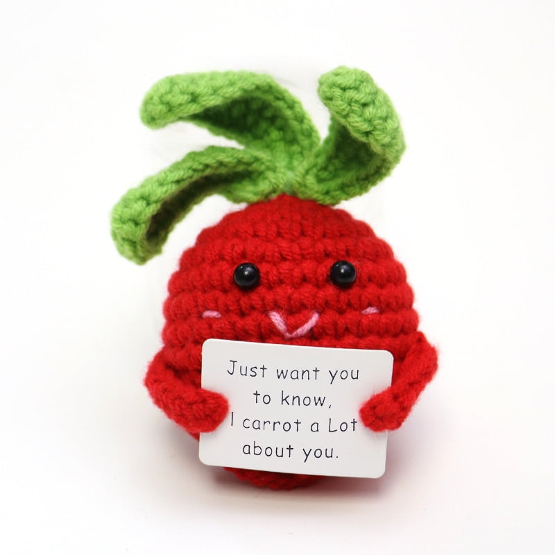 Handmade Funny Positive Cherry, Emotional Support Cherry, Cute Crochet Potato Partner Toy with ...