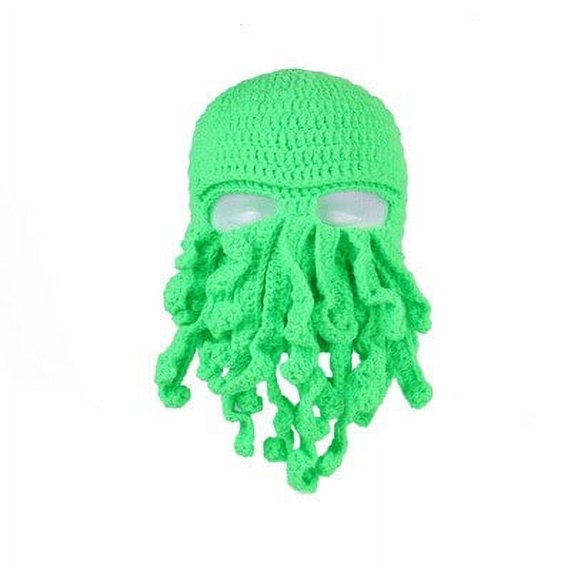 Handmade Funny Tentacle Octopus Hat Crochet Cthulhu Beard Beanie Men's ...