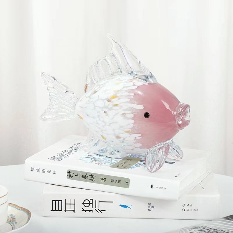 Handmade Glass Fish Decor – Elegant Tabletop Art for Living Room ...
