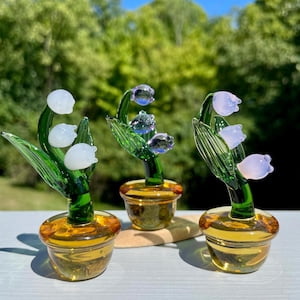 Handmade Glass Lily of the Valley | Blown Glass Lily | Stained Glass ...