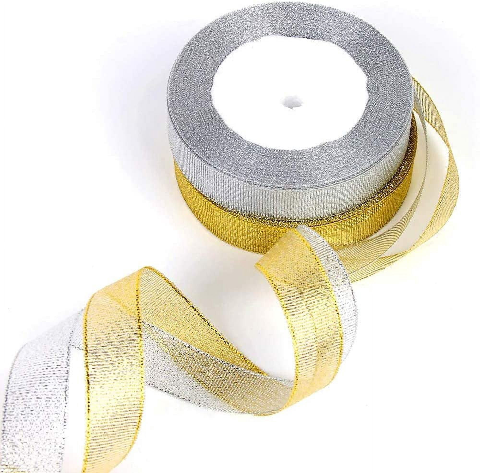Handmade Glitter Ribbon, Mixed Bright Color Set Wired Ribbon for Gift ...
