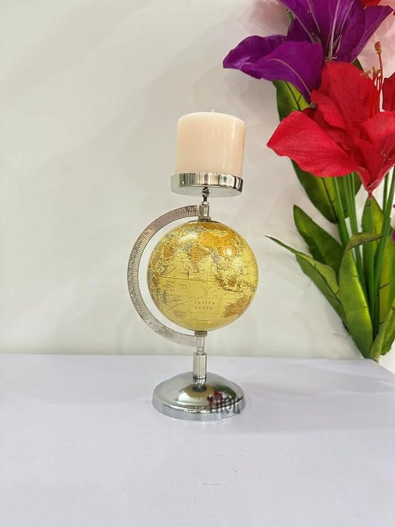 Handmade Globe on Base with Candle Holder Used for Home Decoration, Table top, Party Decoration ...