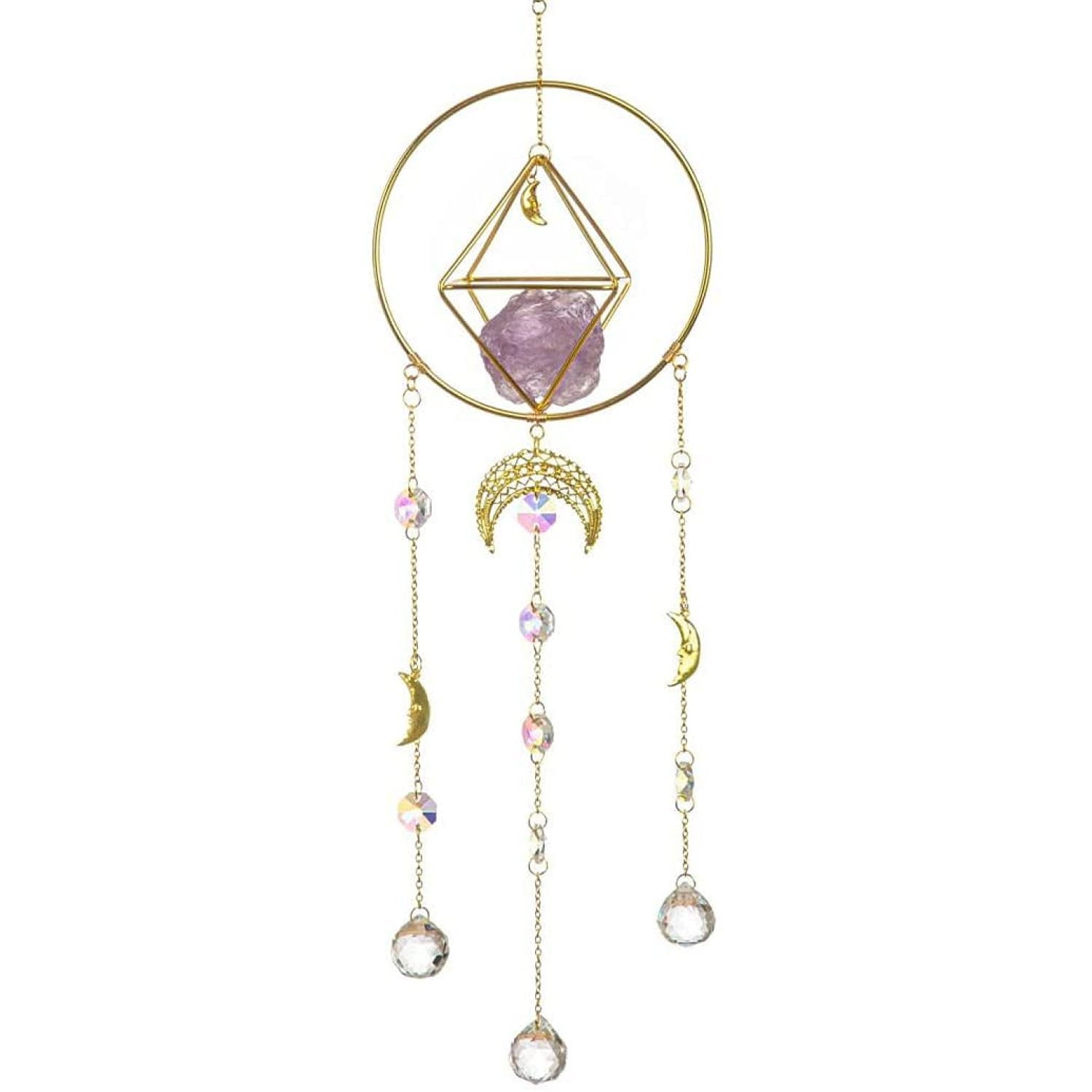 Handmade Gold Plated Phase Sun Trap, Colored Crystal Sunshade, Prism ...