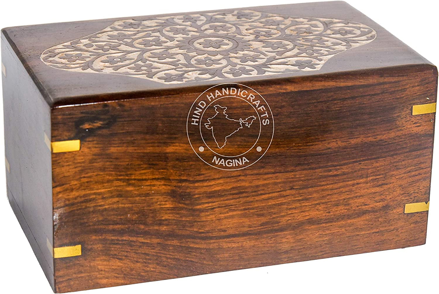 Handmade & Handcrafted Rosewood Borders Engraving Wooden Cremation Box ...