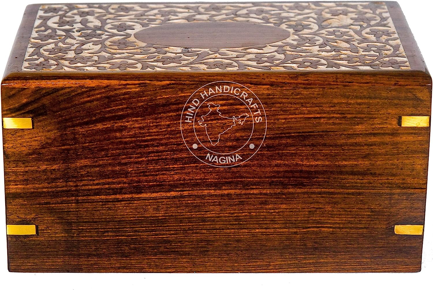Handmade & Handcrafted Rosewood Borders Engraving Wooden Cremation Box ...