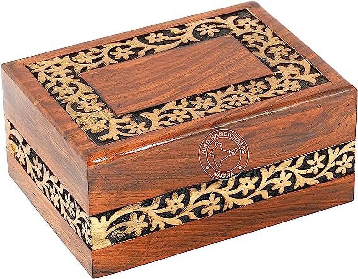 Handmade & Handcrafted Rosewood Borders Engraving Wooden Cremation Box ...