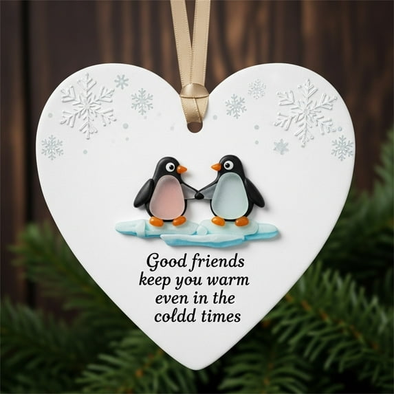 Handmade Heart-Shaped Sea Glass Friendship Ornament,Unique Keepsake for ...