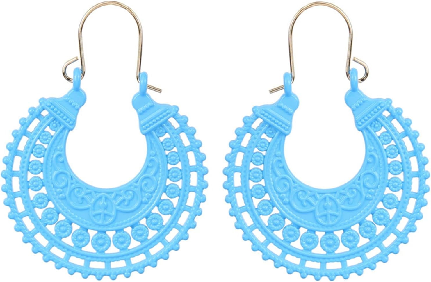 Handmade Hollow Hoop Earrings – Boho Vintage Cutout Design, Lightweight ...