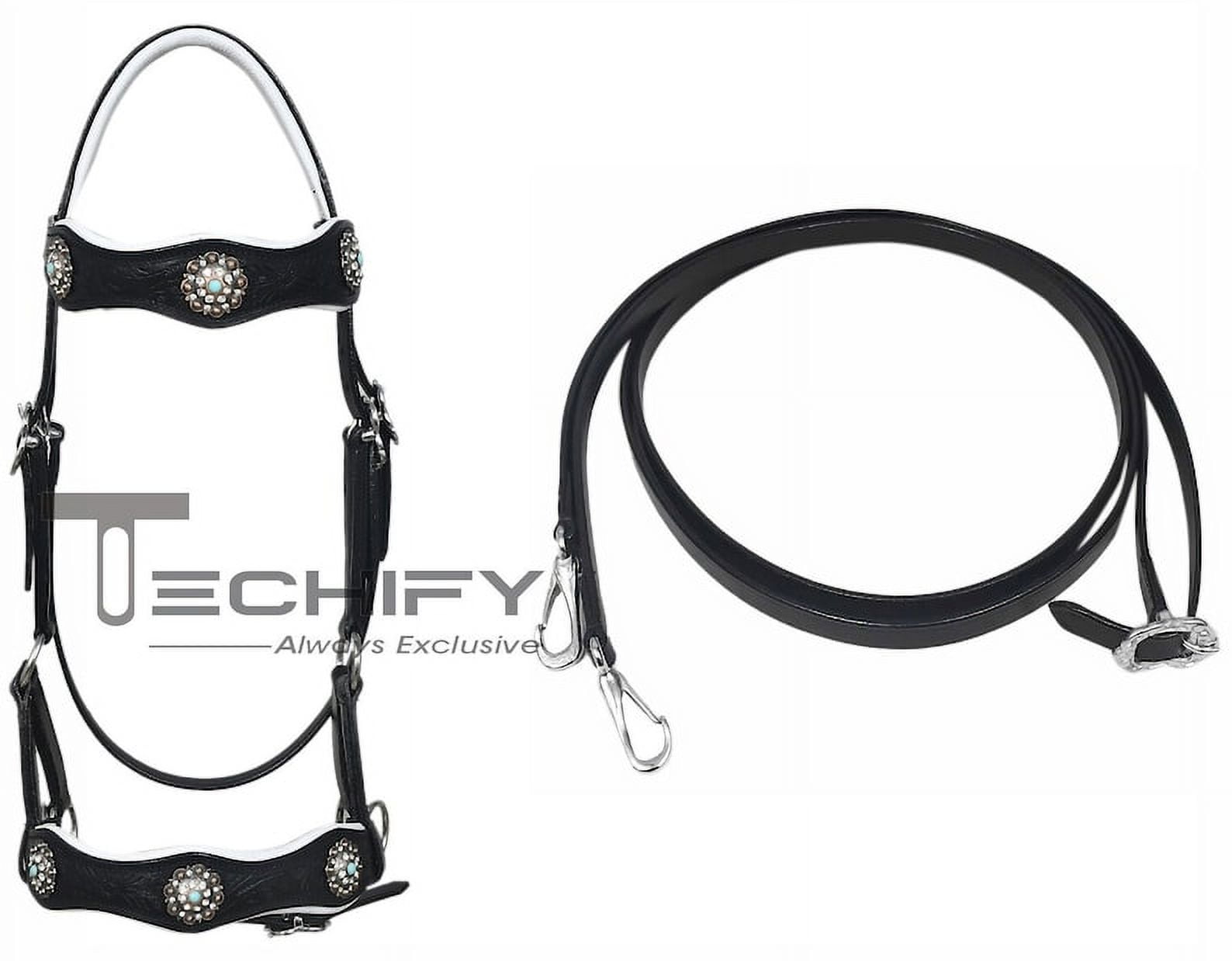 Handmade Horse Leather Black Bridle Dressage Sidepull Bitless Bridle ...