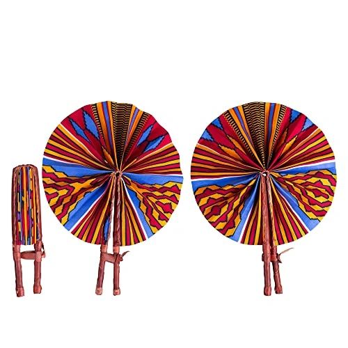 Handmade In Ghana African Ankara Fabric Decorative Folding Fan With ...