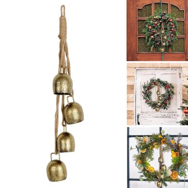 Belsnickel 19 Inch Red Leather Strap Brass Sleigh Bells Door Hanger ...