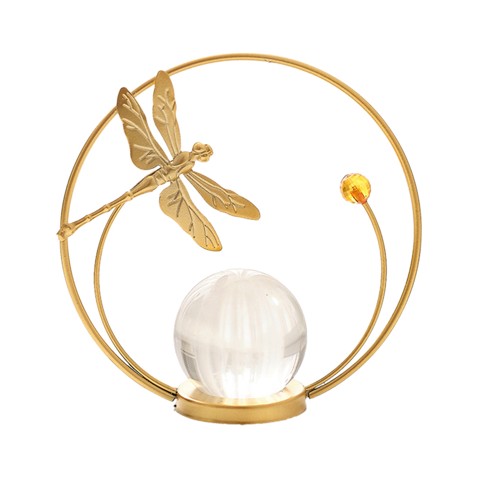 Handmade Iron Sculpture with 5 Crystal Balls - Modern Statue for Living ...