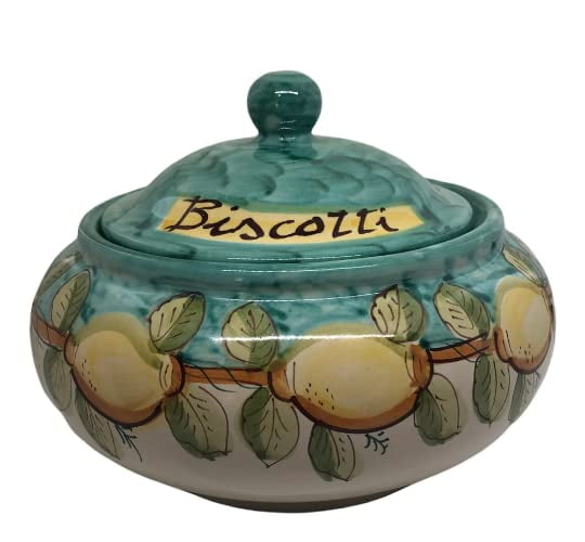 Handmade Italian Ceramic Cookie Jar with Lemons - Hand-Painted ...