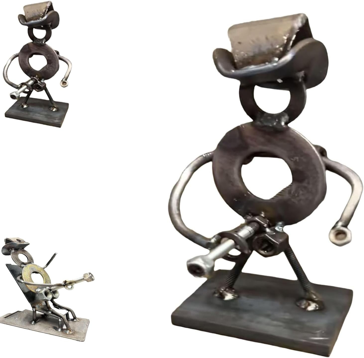 Handmade Jackin’ Cowboy Statue - Steel Gag Gift for Men, Funny Desk ...