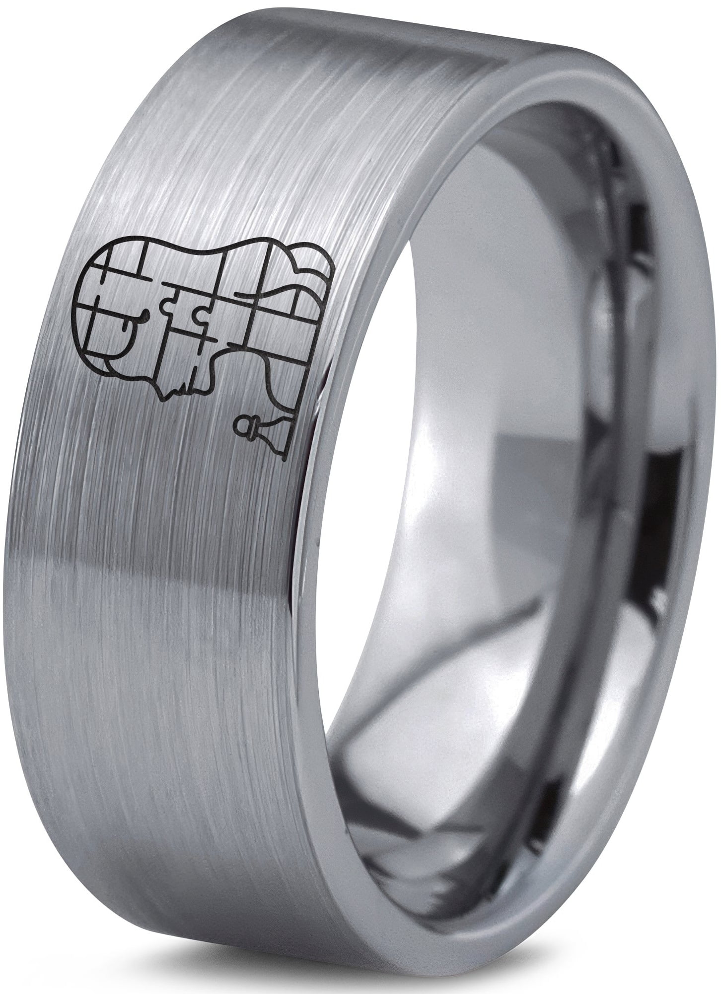 Handmade Jewelry Gray Tungsten Ring Wedding Band Gamer Tungsten 60th ...