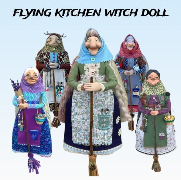 Handmade Kitchen Witch Doll, Kitchen Witches Hanging Doll, Flying ...