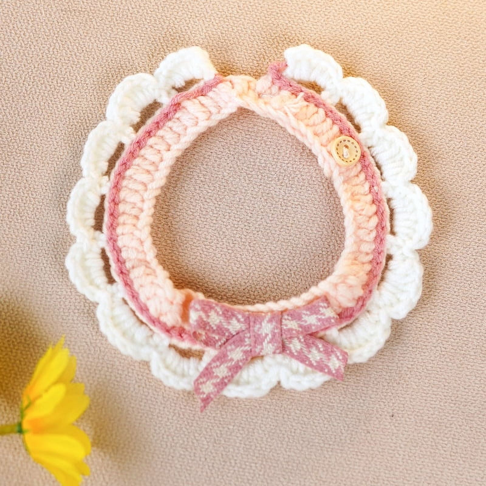 Handmade Knitted Cat Collar Kitten Dog Neck Warmer Necklace Cat Neck ...