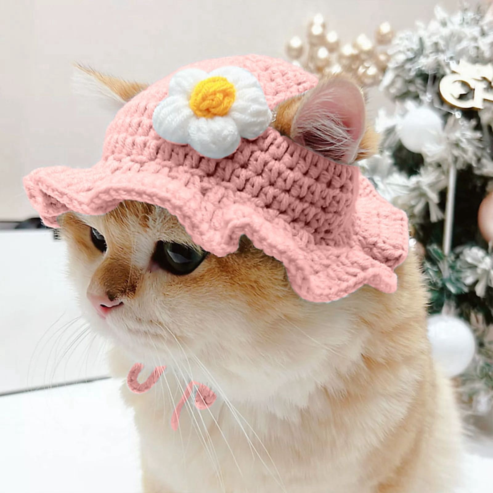 Handmade Knitted Cat Pet Hat For Cats And Dogs Cute Outfit Cartoon ...