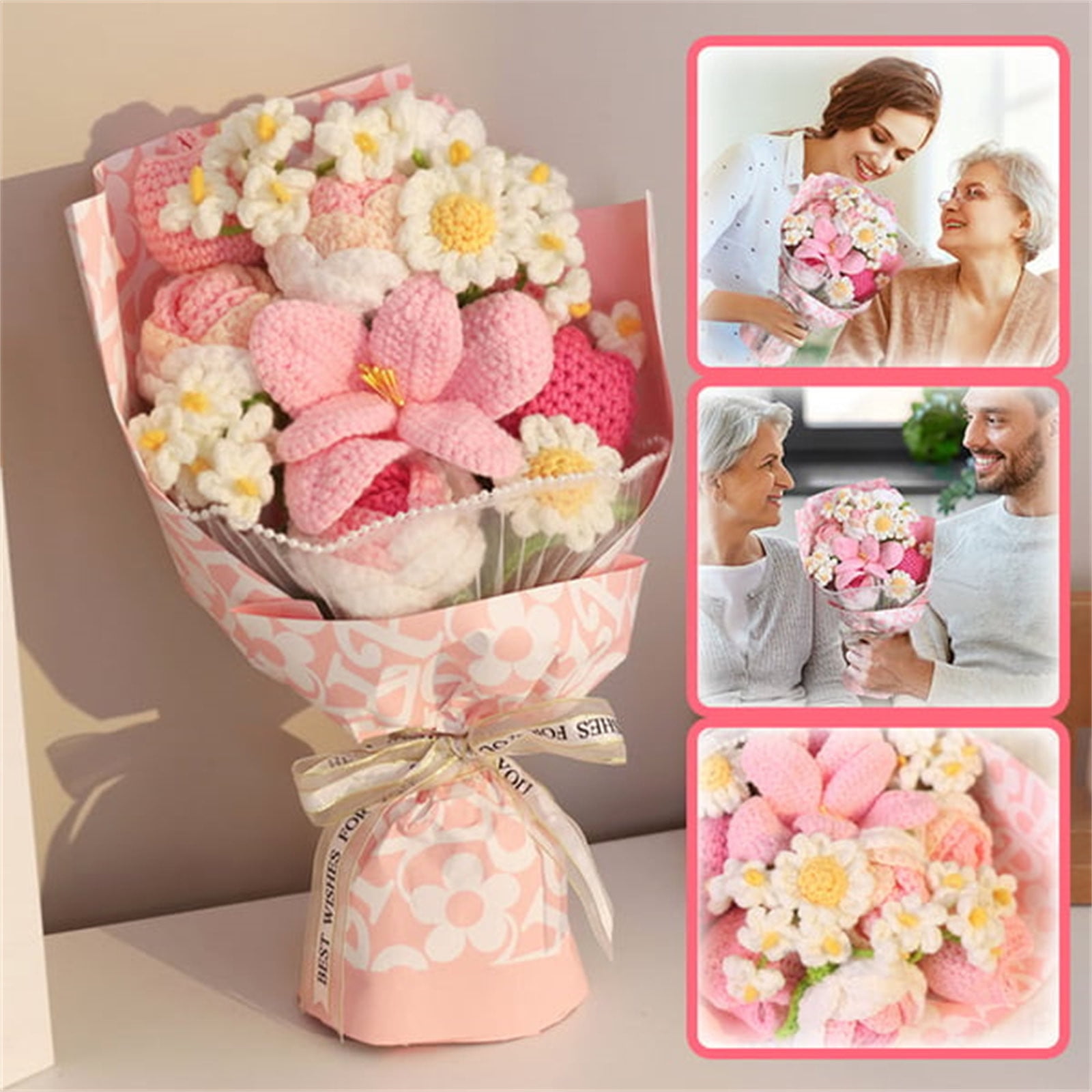 Handmade Knitting Yarn Simulation Flower | Unique Woven Floral Craft ...