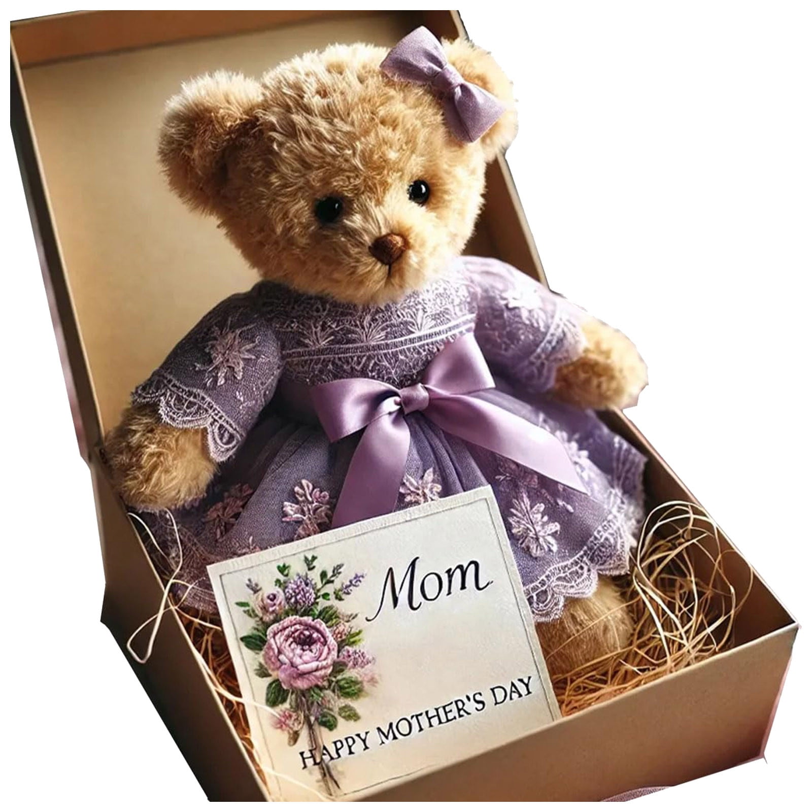 Handmade Lace Dress Teddy Bear Gift Set, Soft Plush Stuffed Animal for ...