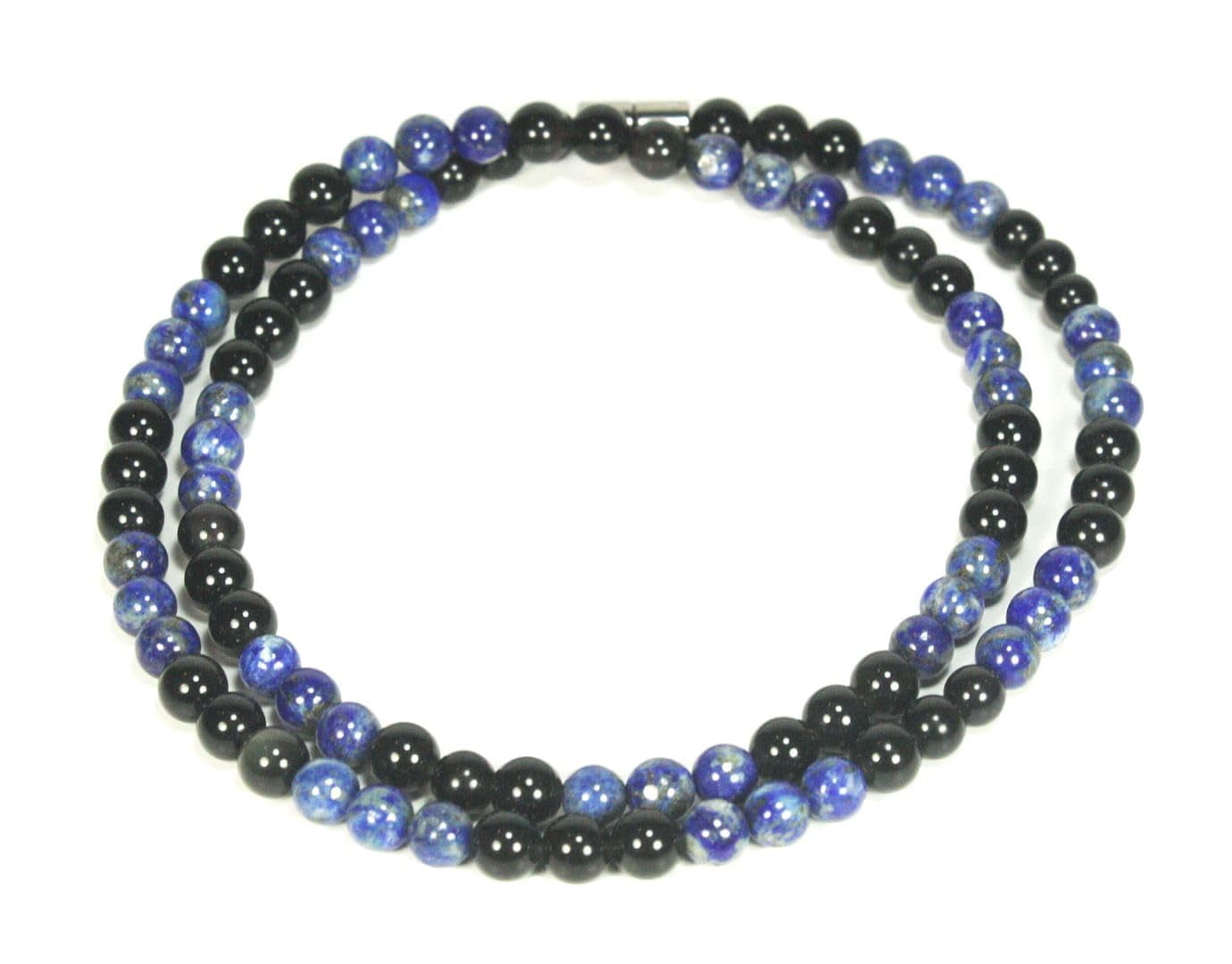 Handmade Lapis Lazuli Crystal Necklace - Genuine Gemstone Healing Mala ...