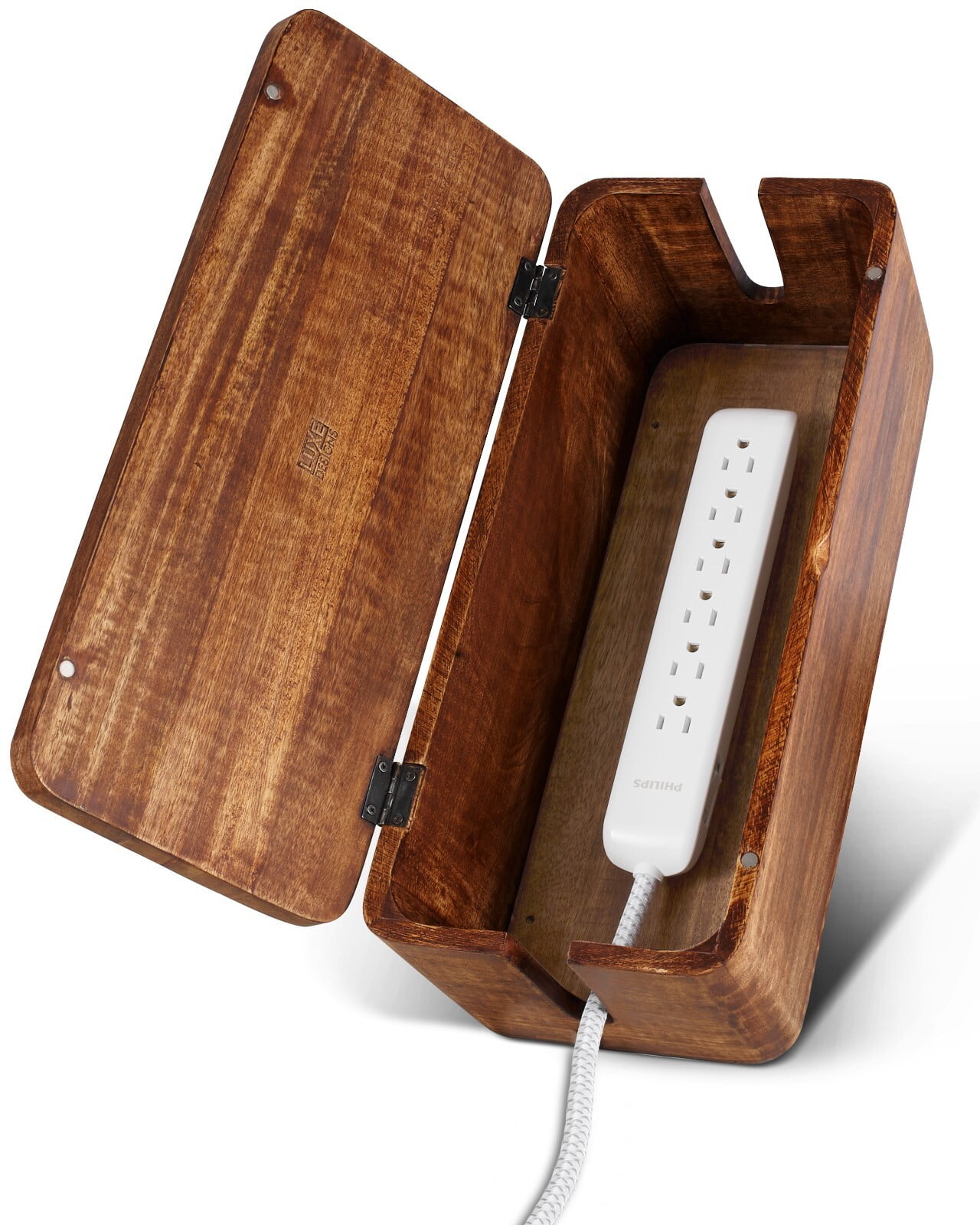 Handmade Large Mango Wood Cable Management Box and Cable Organizer for ...