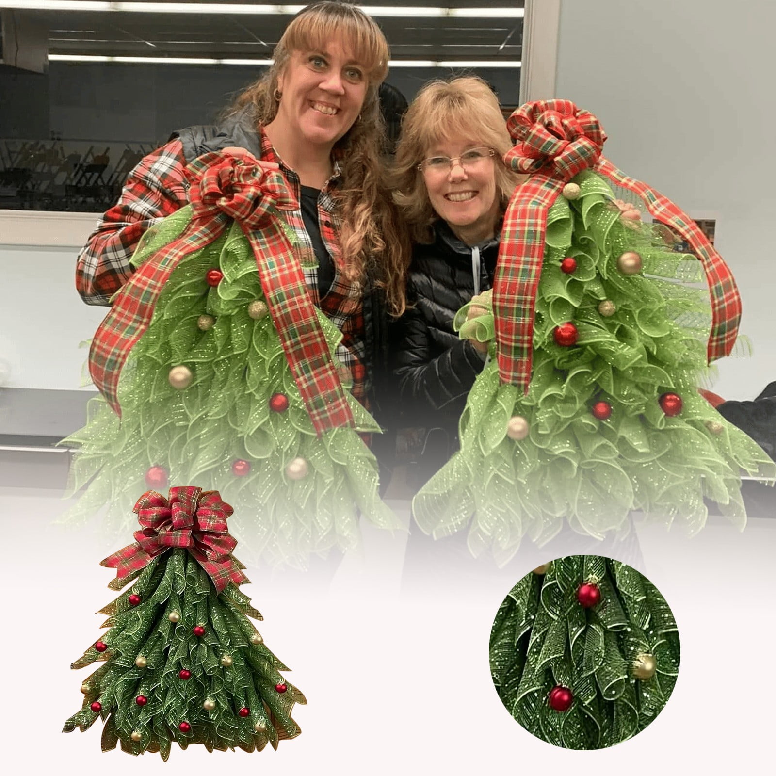 Handmade Large Triangle Xmas Tree Wreath - Farmhouse Ornament Wreaths ...