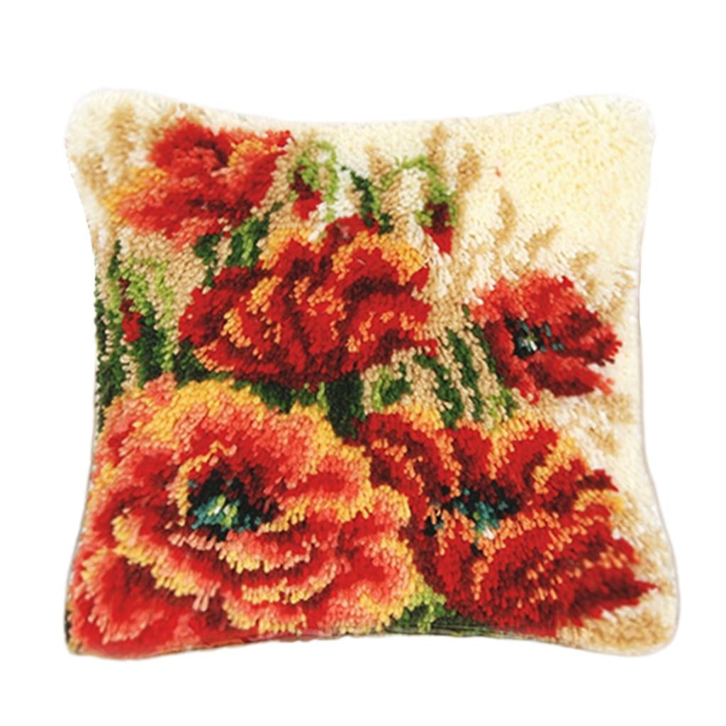 Handmade Latch Hook Kits Cushion Cover Making Kits DIY for Kids/Adults ...