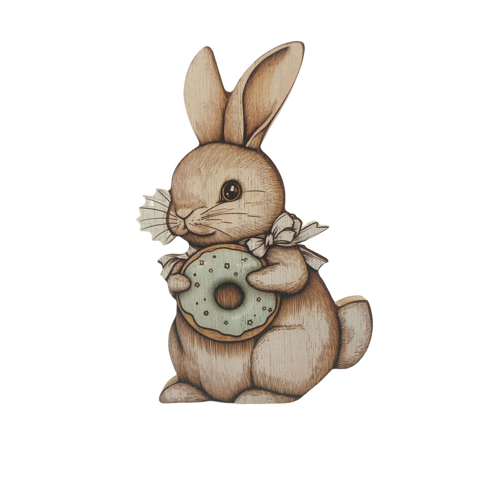 Handmade Layered Wooden Density Board Easter Bunny Ornament – Rustic ...