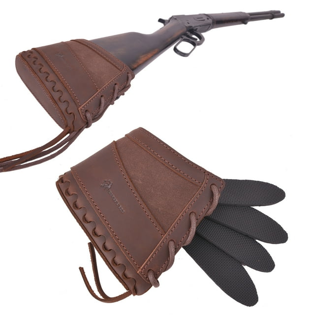 Handmade Leather Canvas Gun Recoil Pad Slip-on Shotgun Buttstock Pad ...