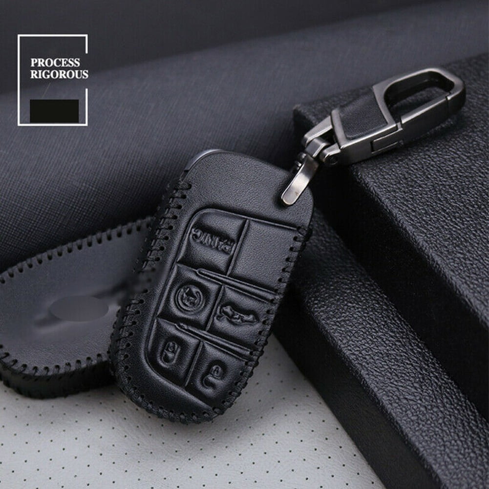 Handmade Leather Car Key Fob Case Cover For Jeep Cherokee Chrysler ...