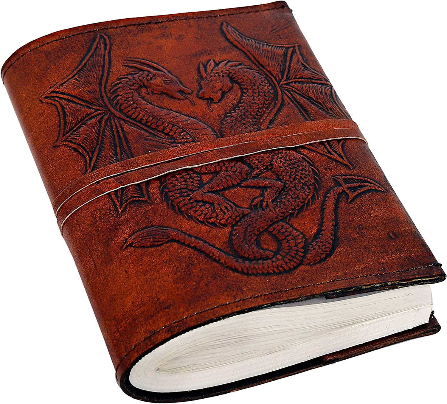 Handmade Leather Double Dragon Journal/Writing Notebook Diary/Bound ...